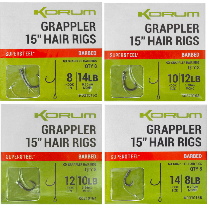 Korum Big Fish Grappler Hair Rigs - £1.39