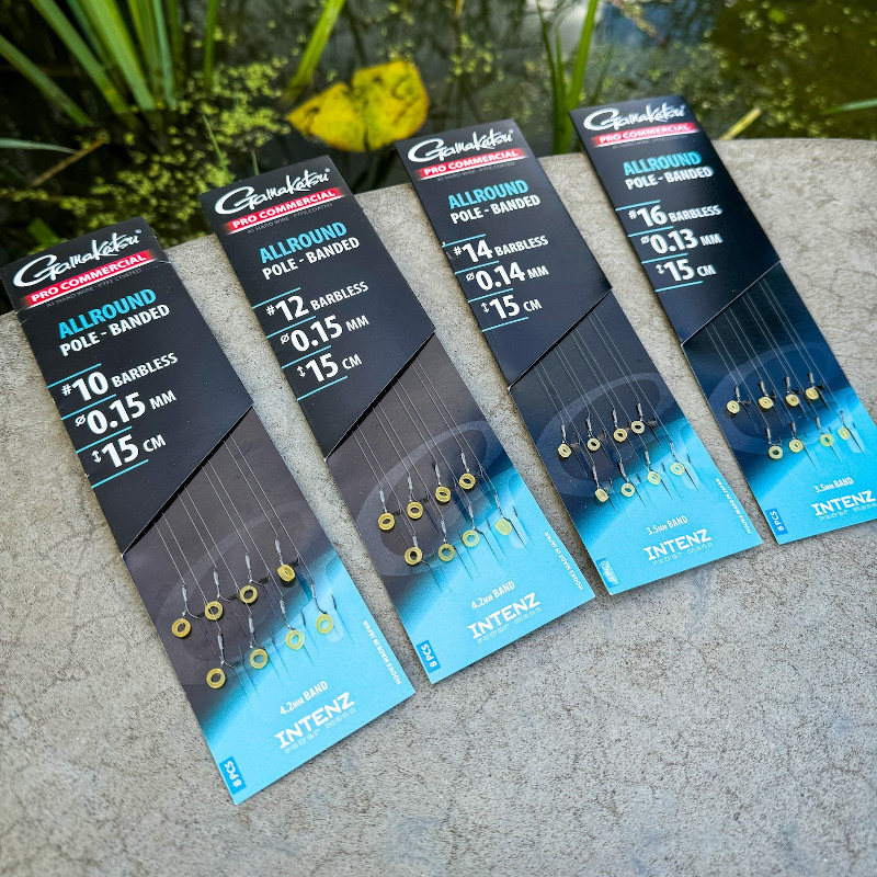 Gamakatsu Pro Commercial All Round Pole Banded Barbless Ready Rigs 15cm ...