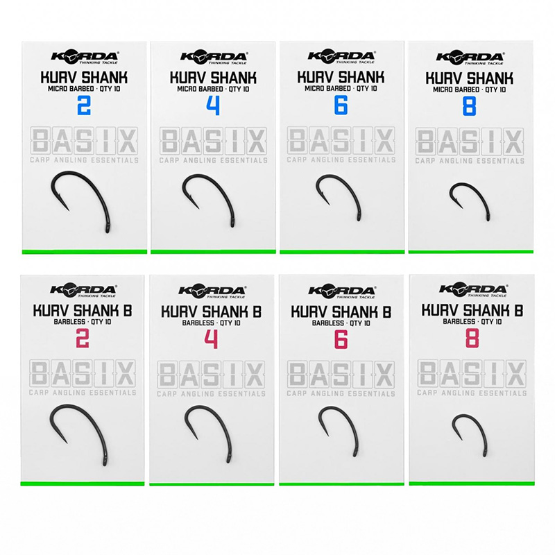Korda Basix Kurv Shank Hooks - £2.99