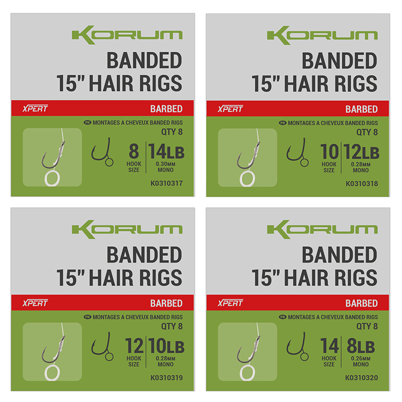 Korum Banded Barbed Hair Rigs - £2.99