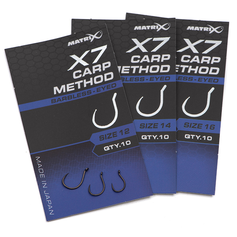 Matrix X7 Carp Method Barbless Eyed Hooks - £1.99