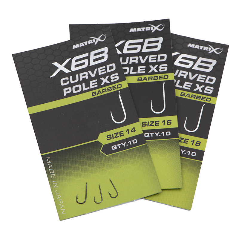 Matrix X6B Curved Pole XS Barbed Spade End Hooks - £1.99