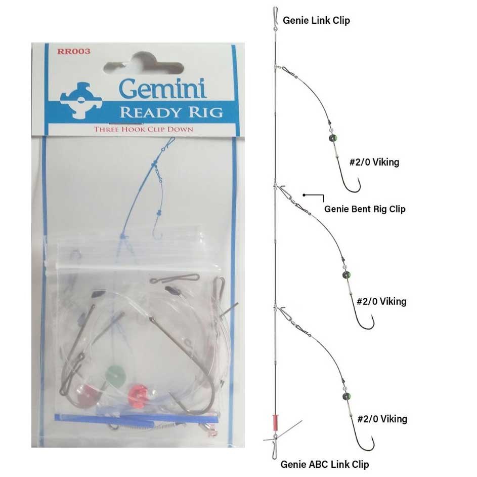Gemini Three Hook Clip Down Ready Rig - £2.99
