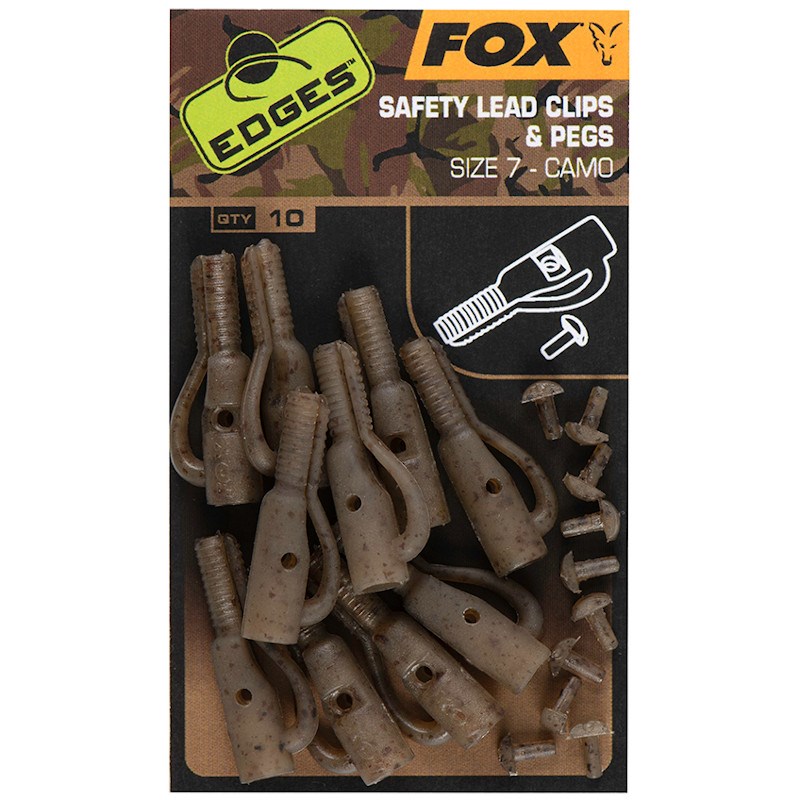 Fox Edges Camo Safety Lead Clips & Pegs - £2.39