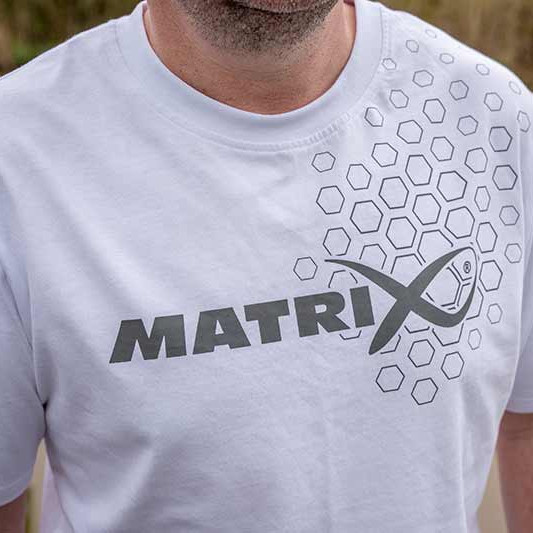Matrix White Hex Print T-Shirt - £10.49