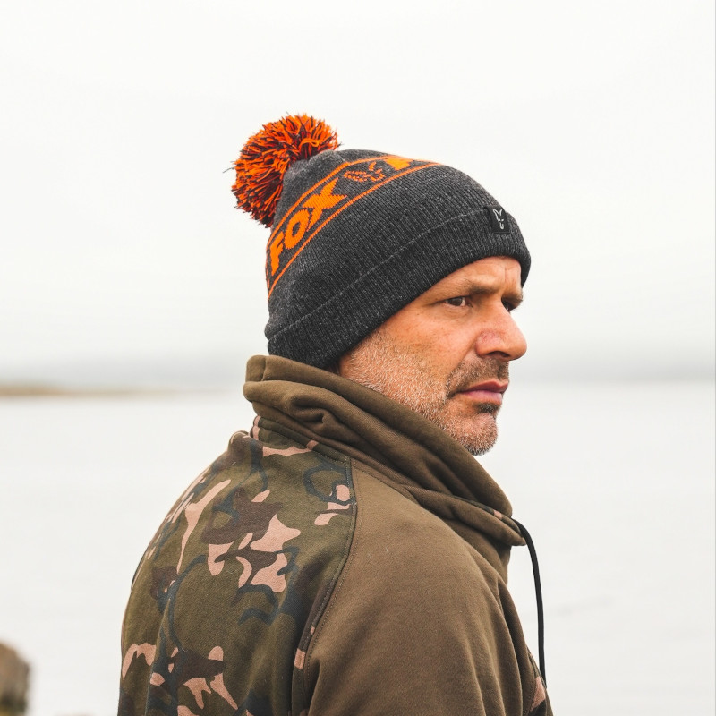 Fox Collection Black & Orange Bobble Hat - £12.99