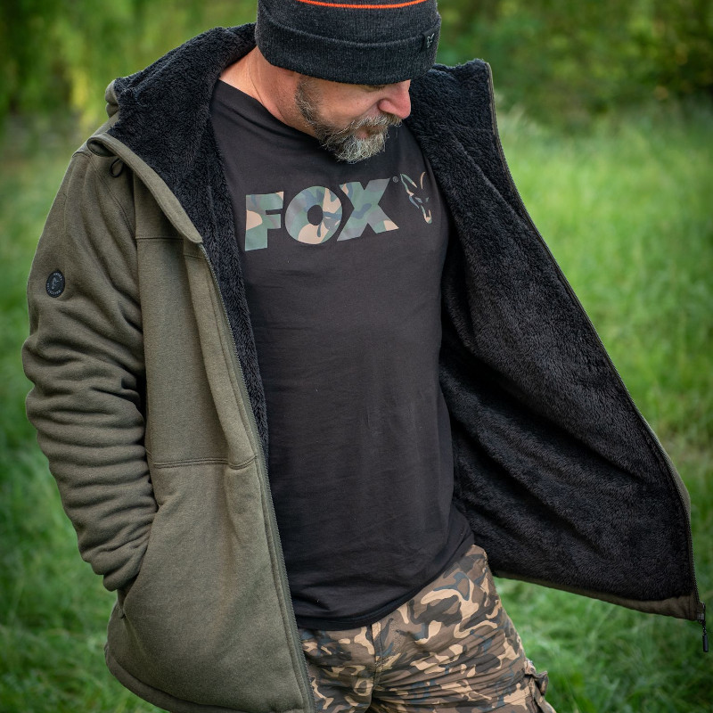 Fox Collection Sherpa Jacket Green & Black - £57.99