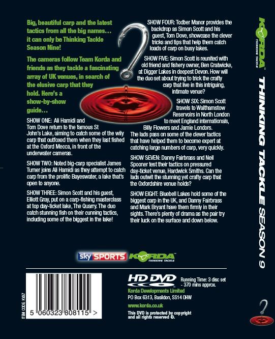 Korda Thinking Tackle Season 9 DVD - £14.99