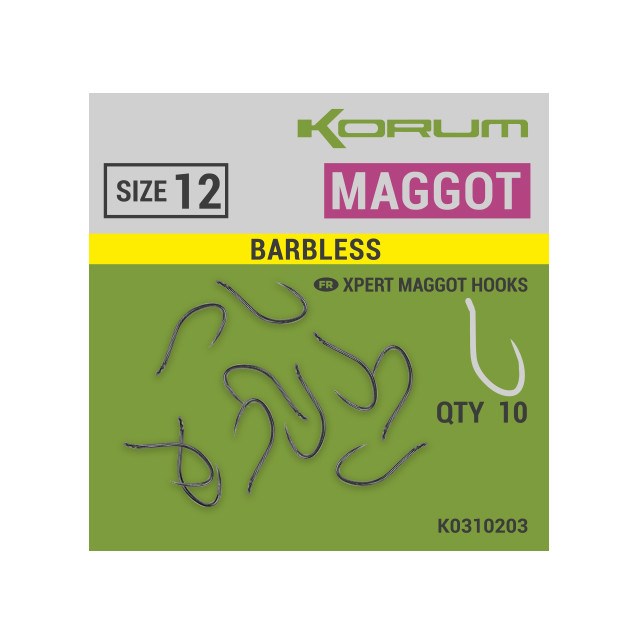 Korum Xpert Barbless Maggot Hooks - £1.99