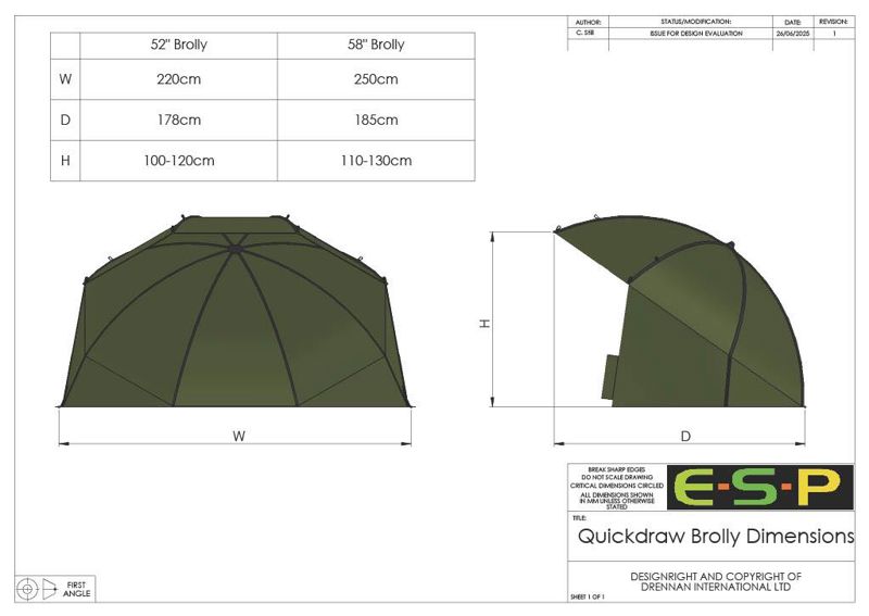 ESP Quickdraw Brollies - £189.95