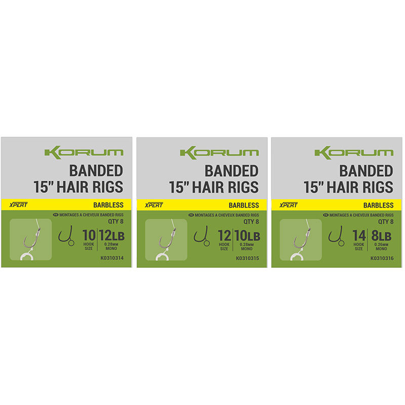 Korum Banded Barbless Hair Rigs - £2.99