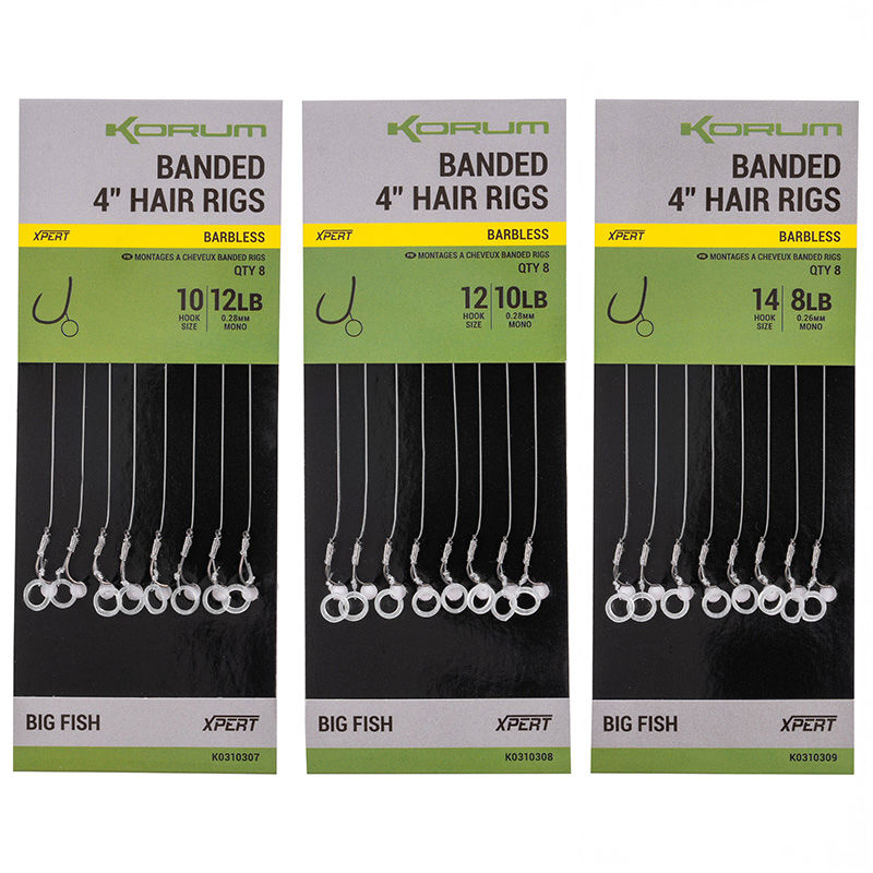 Korum Banded Barbless Hair Rigs - £2.99