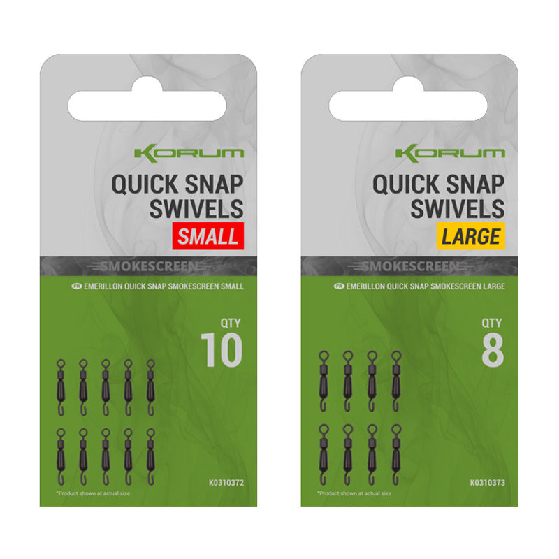 Korum Smokescreen Quick Snap Swivels - £1.99